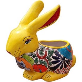 Ceramic Planter, Rabbit, Double-Fired, Hand-Painted, 10.5-In. - Hanson ...